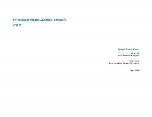 Civic Learning Impact Assessment 2018-19 – Janaagraha